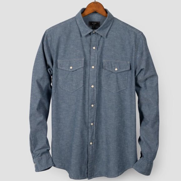 Rivay NYC | Shirts | Rivay Nyc Harrison Western Shirt In Chambray ...